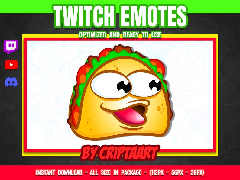 Taco Pog Twitch Emote, Pogger Meme Emoji, Funny Food Icons, Kawaii ...