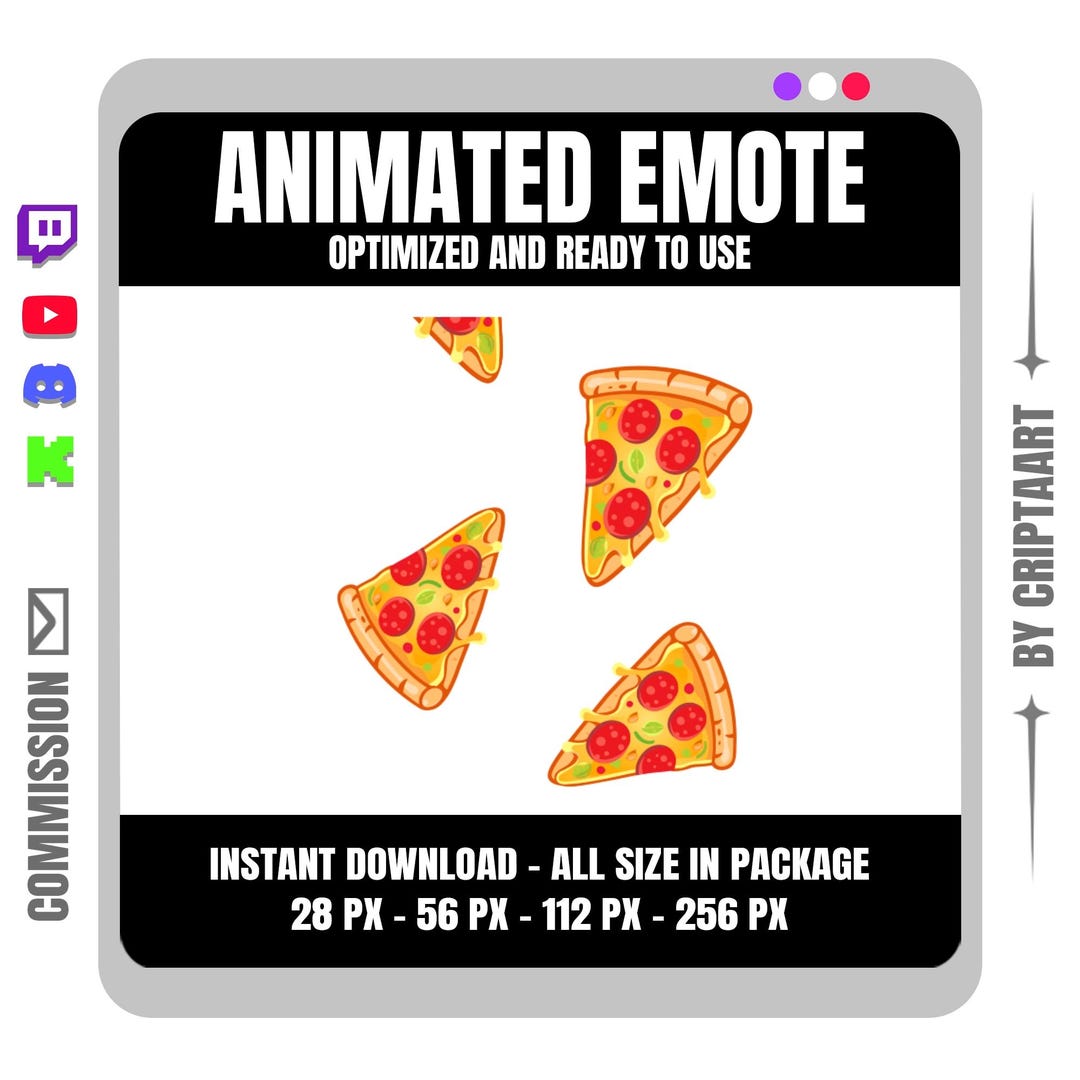 Falling Pizza Animated Emote | Food Stream | Reward Point | Twitch ...