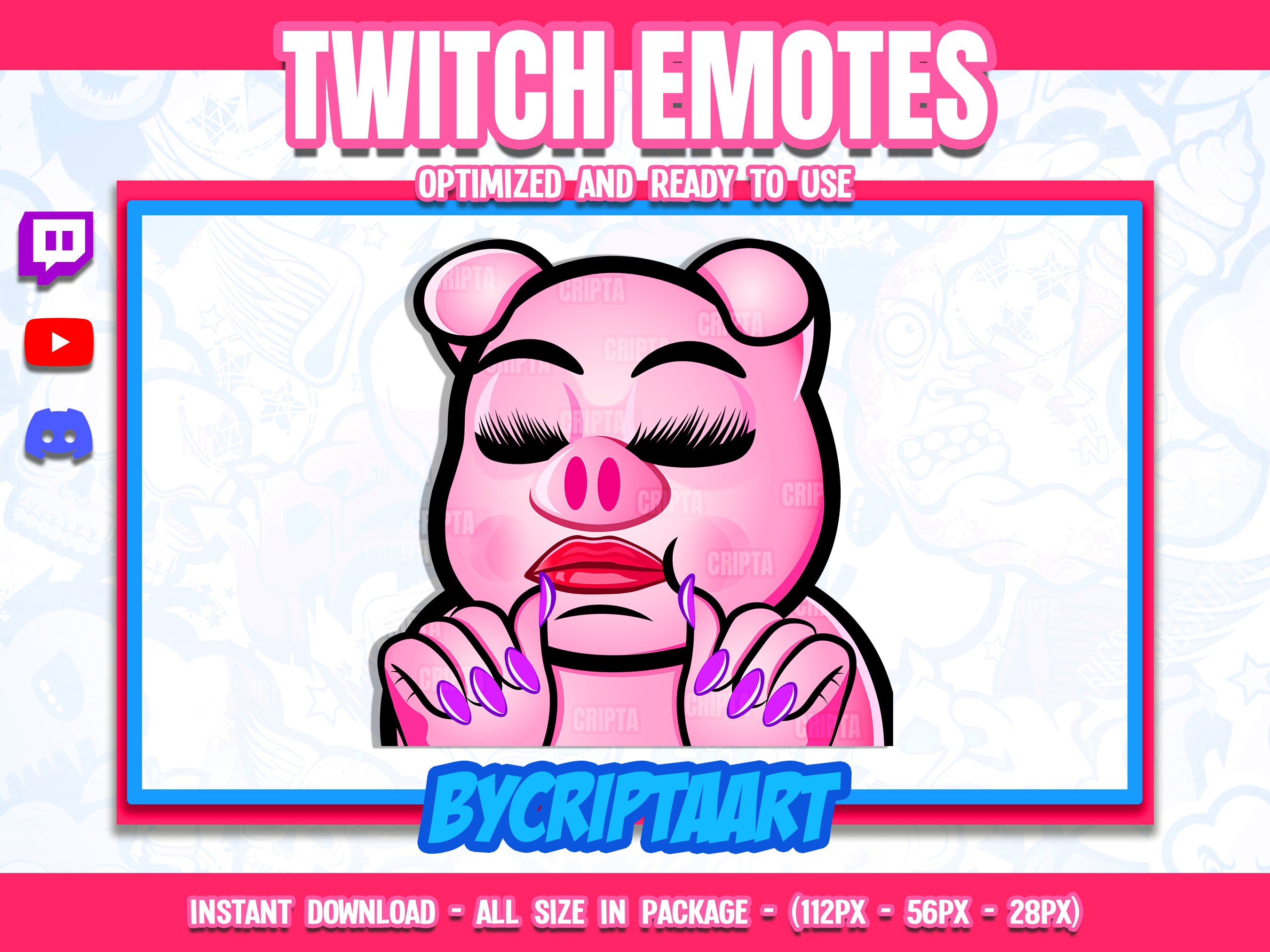 Pig Periodt Twitch Emote, Make up Emoji, Channel Points Memes / Stream ...