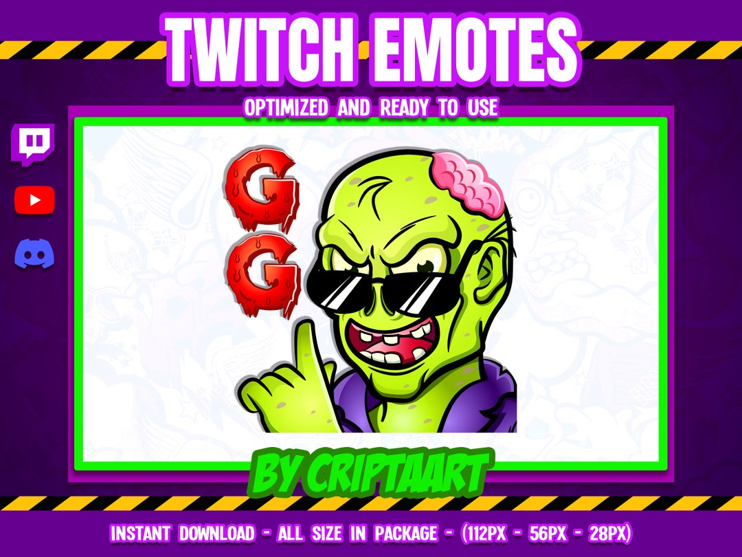 Twitch Emotes Zombie Emote GG Emote Horror Discord - Etsy