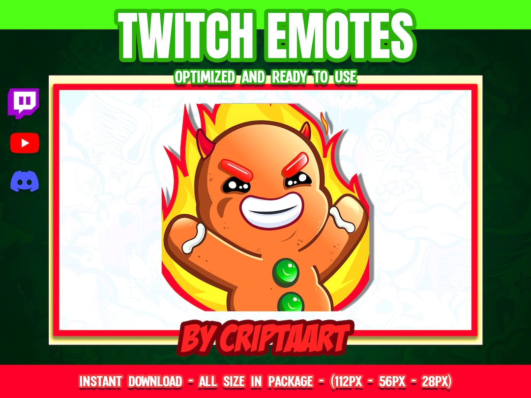 Gingerbread Cookie Twitch Emotes, Cute Christmas Cookie Sub Emoji ...