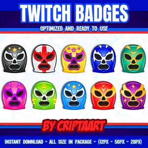Twitch Badges / Masks Wrestle / Sports / Wrestling / Subscriber Badges ...