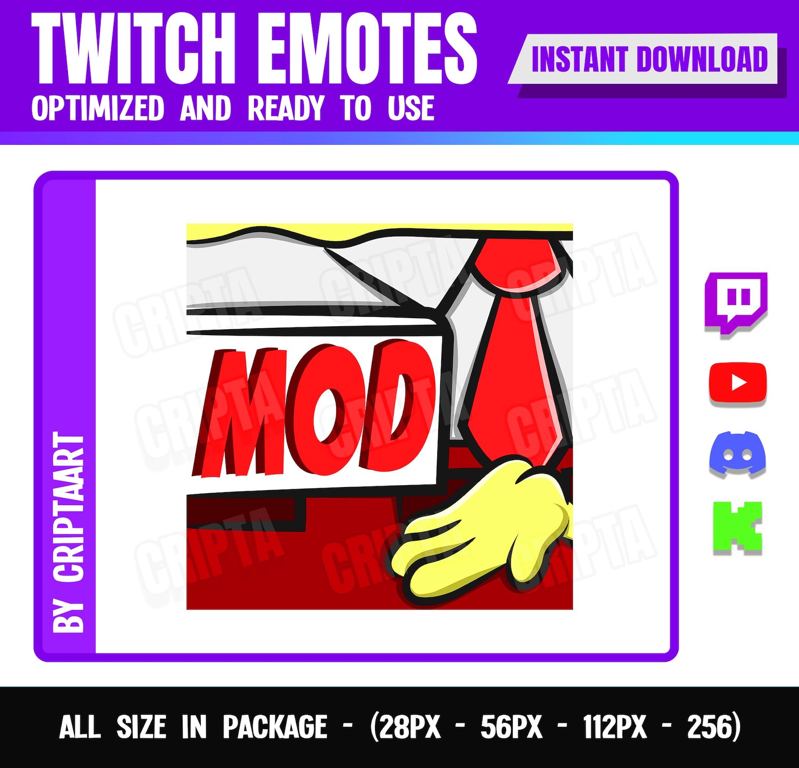 Mod Twitch Emote, Channel Chat Mod, Ban, Funny Sub Emoji for Discord ...