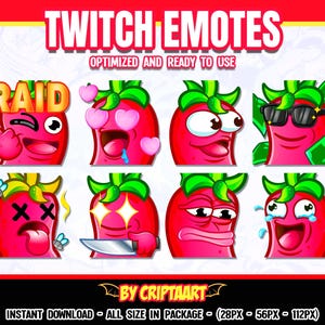 Twitch Emotes Pack, Chilli, Channel Points Spicy / Stream Graphics ...