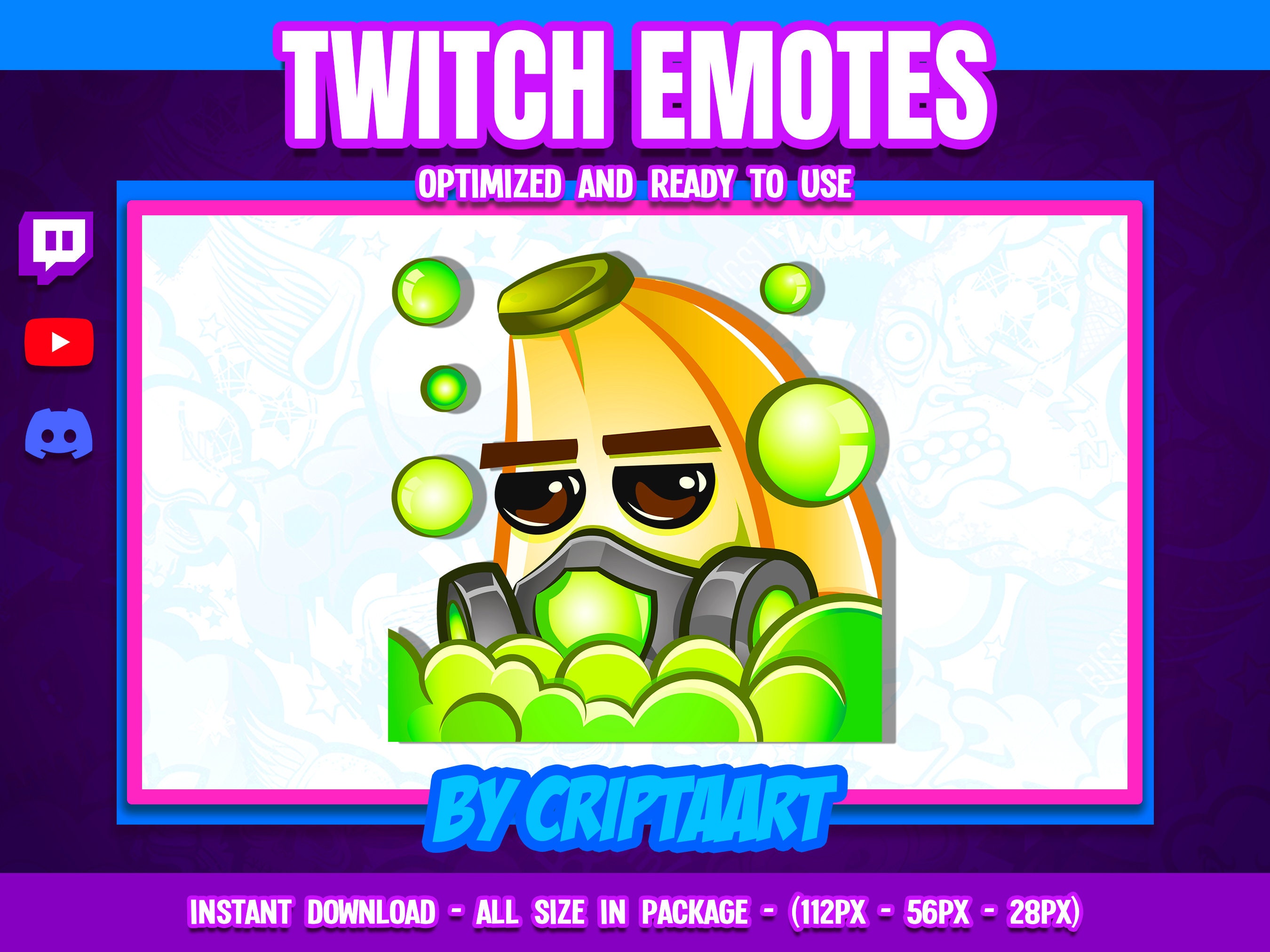 Banana Toxic Twitch Emote, Cool Banana Toxic Gas Sub Emoji, Jealous ...