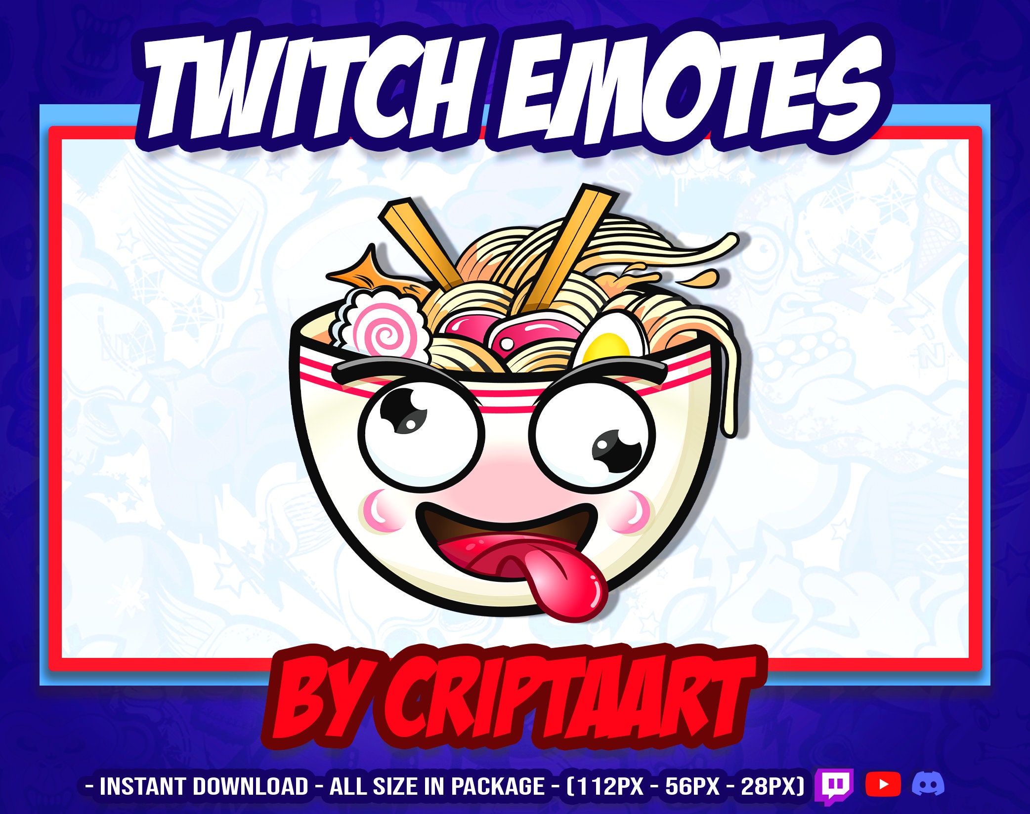 Twitch Emotes Ramen Emote Dumb Derp Mocking Otaku - Etsy