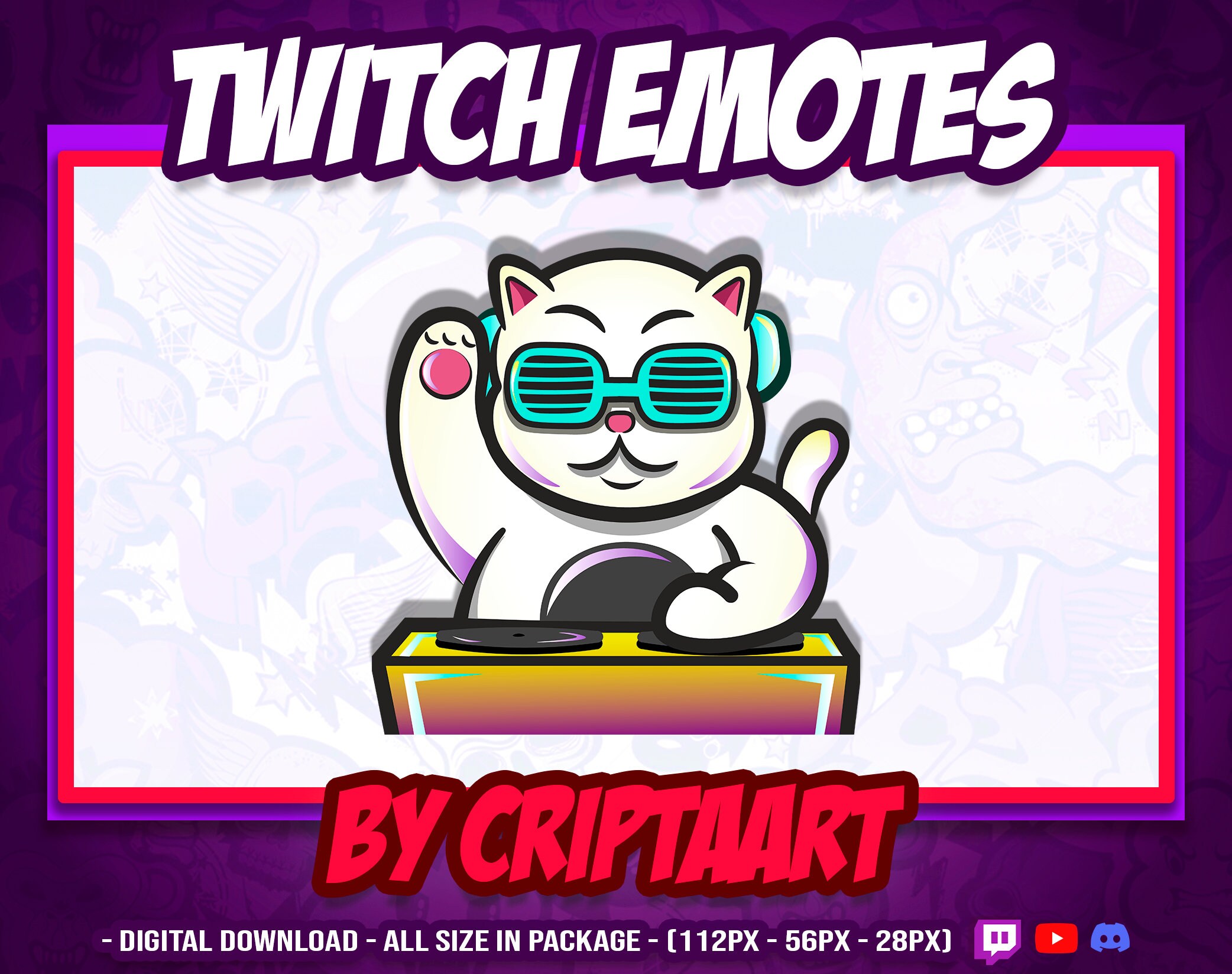 Disco Jam Twitch Emote / Cat Dj / Party / Music Emote / Dance - Etsy