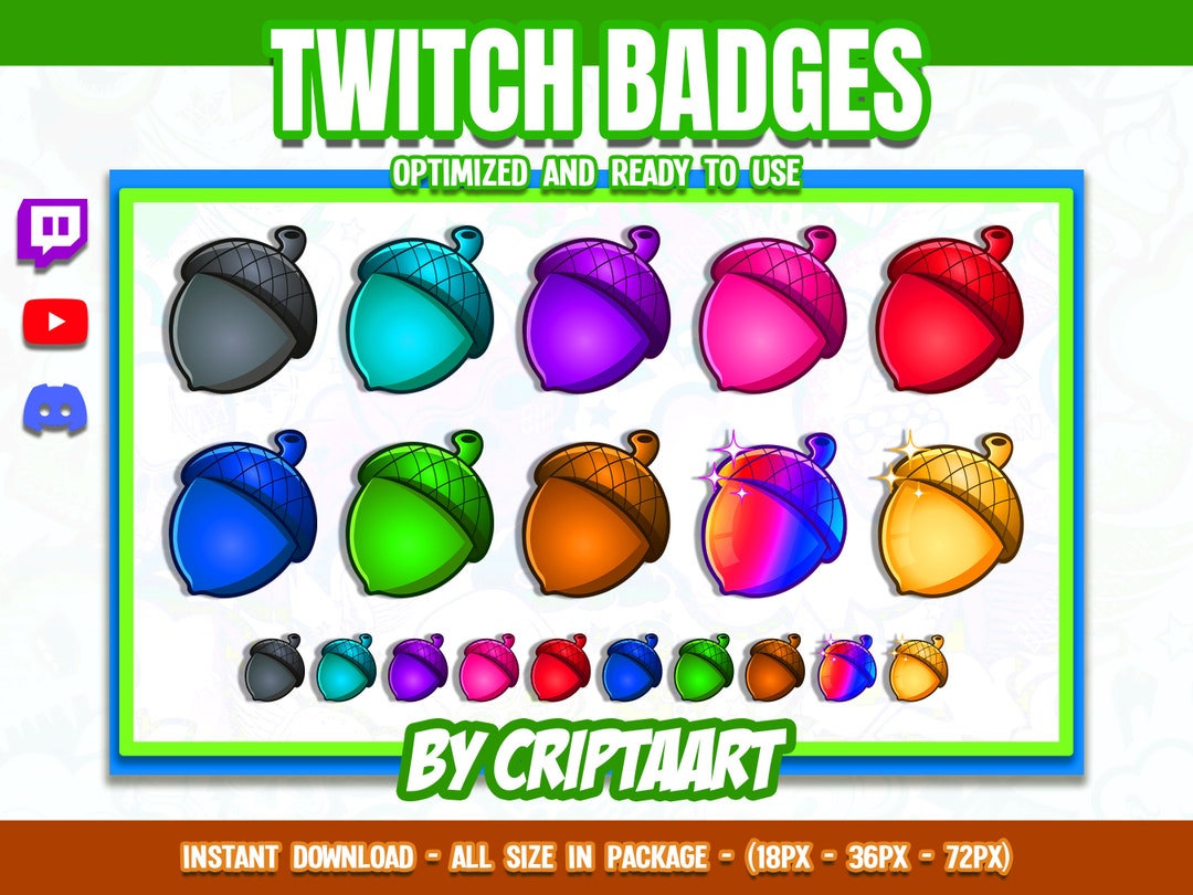 Acorn Twitch Emote, Cheers, Subscriber / Stream Graphics, Youtube ...