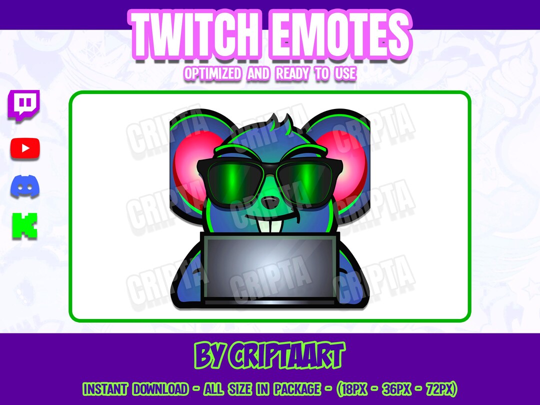 Hacker Mouse Twitch Emote, Laptop Emoji, Channel Points / Streamer ...