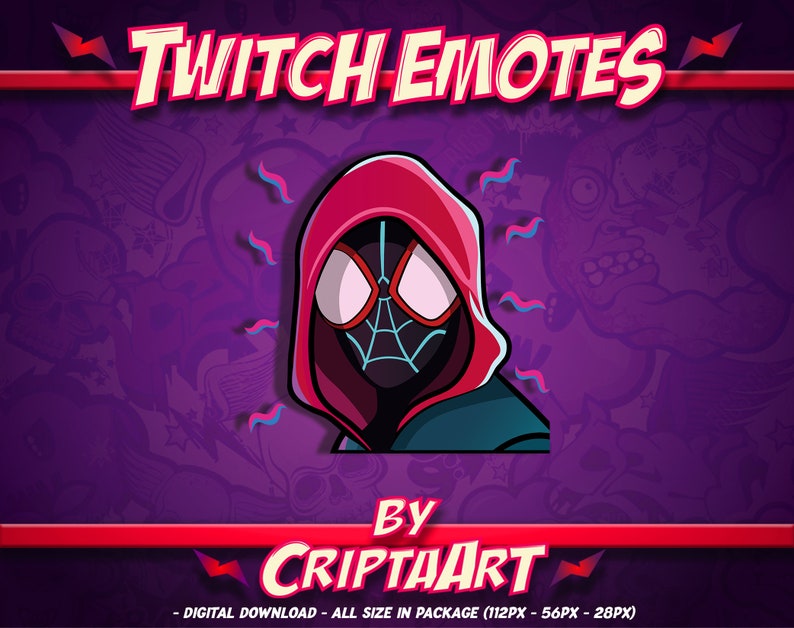 Twitch emotes / Discord / Spider Man / Alert / Miles Morales - Etsy México