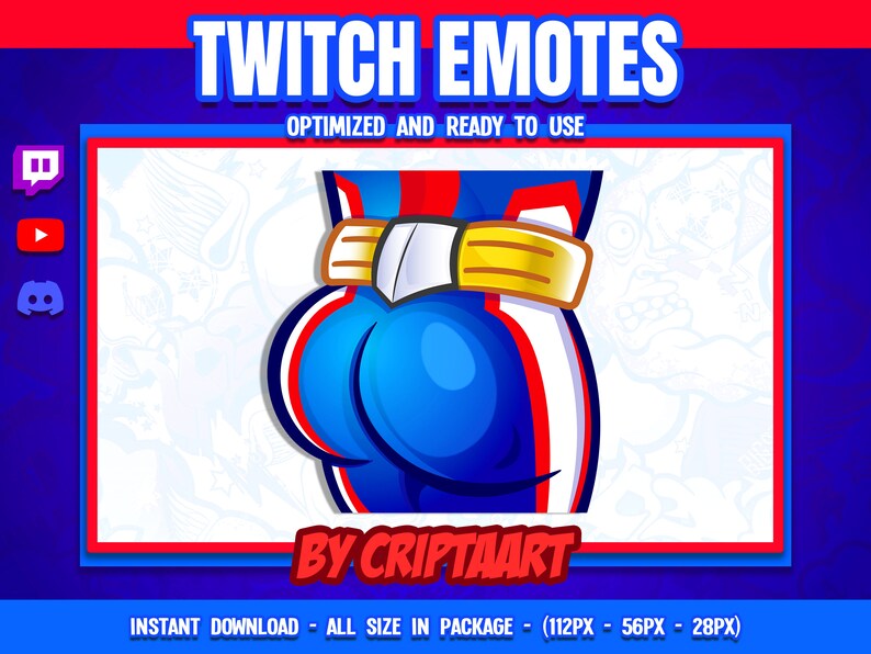 Super Booty Twitch Emote Thicc Funny Emoji Yes Daddy Tight Clothes