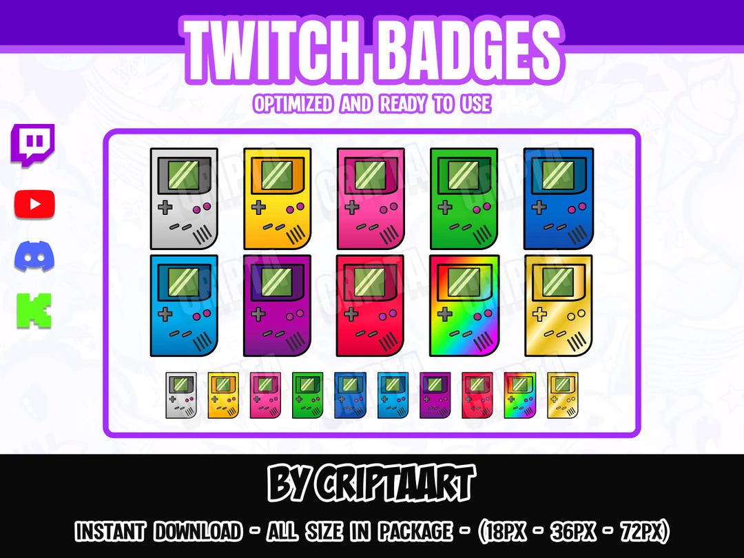 Retro Handheld Console Twitch Badges - Nostalgic Pixel Emblems for ...