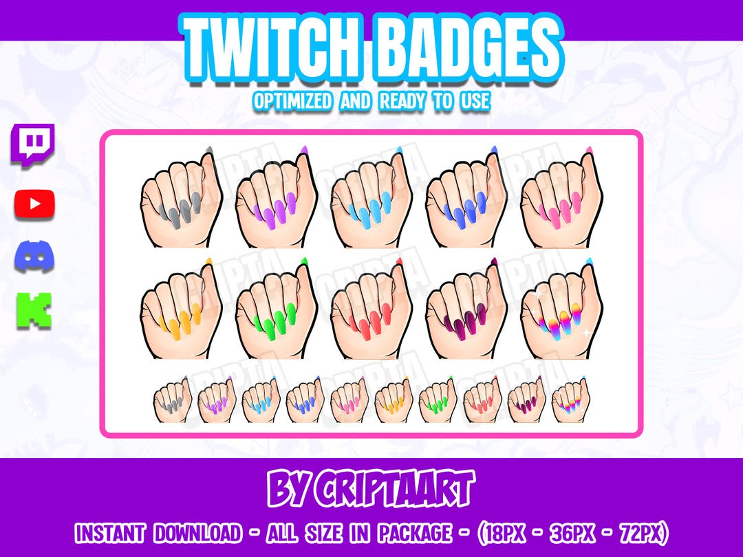 Nails Twitch Badge, Pretty, Aesthetic, Make Up, Cheers, Subscribers ...