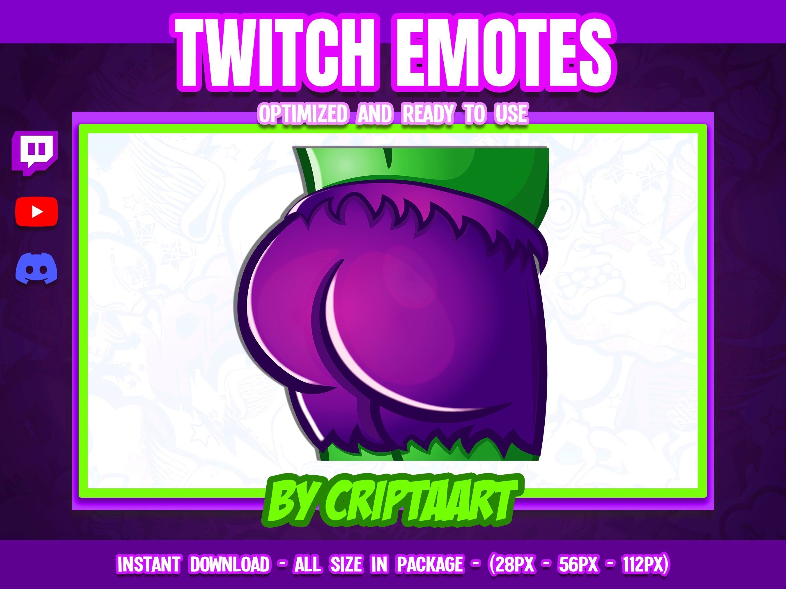 Big Booty Twitch Emote Pants Sub Emoji Twerk Funny Icons For Stream