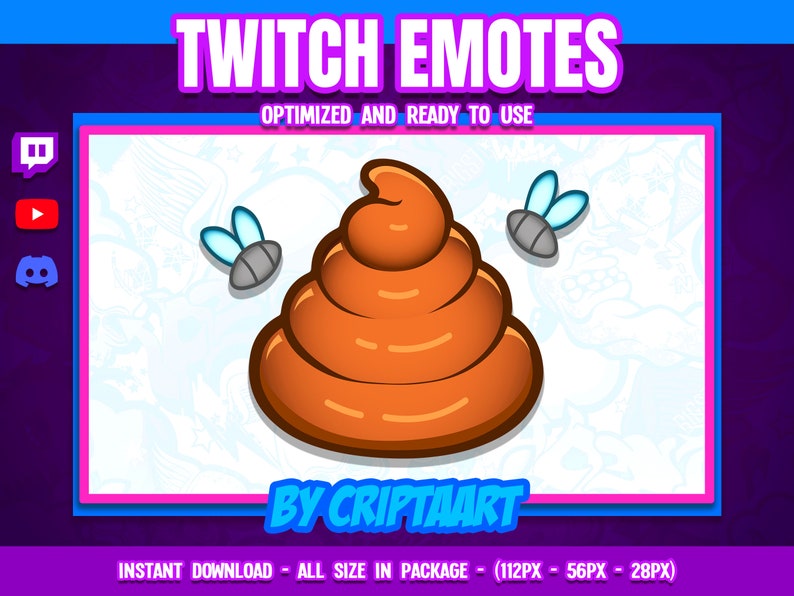 Poop Twitch Emote, Trash, Holy, Funny Channel Points / Stream Graphics ...