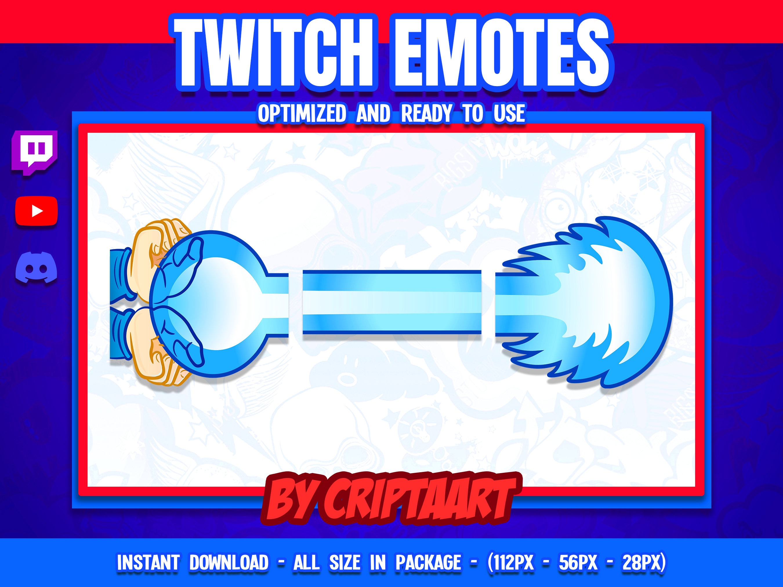 Superpower Twitch Emote X 3, Fireball Powerball Sub Emoji, Attack, Rage ...