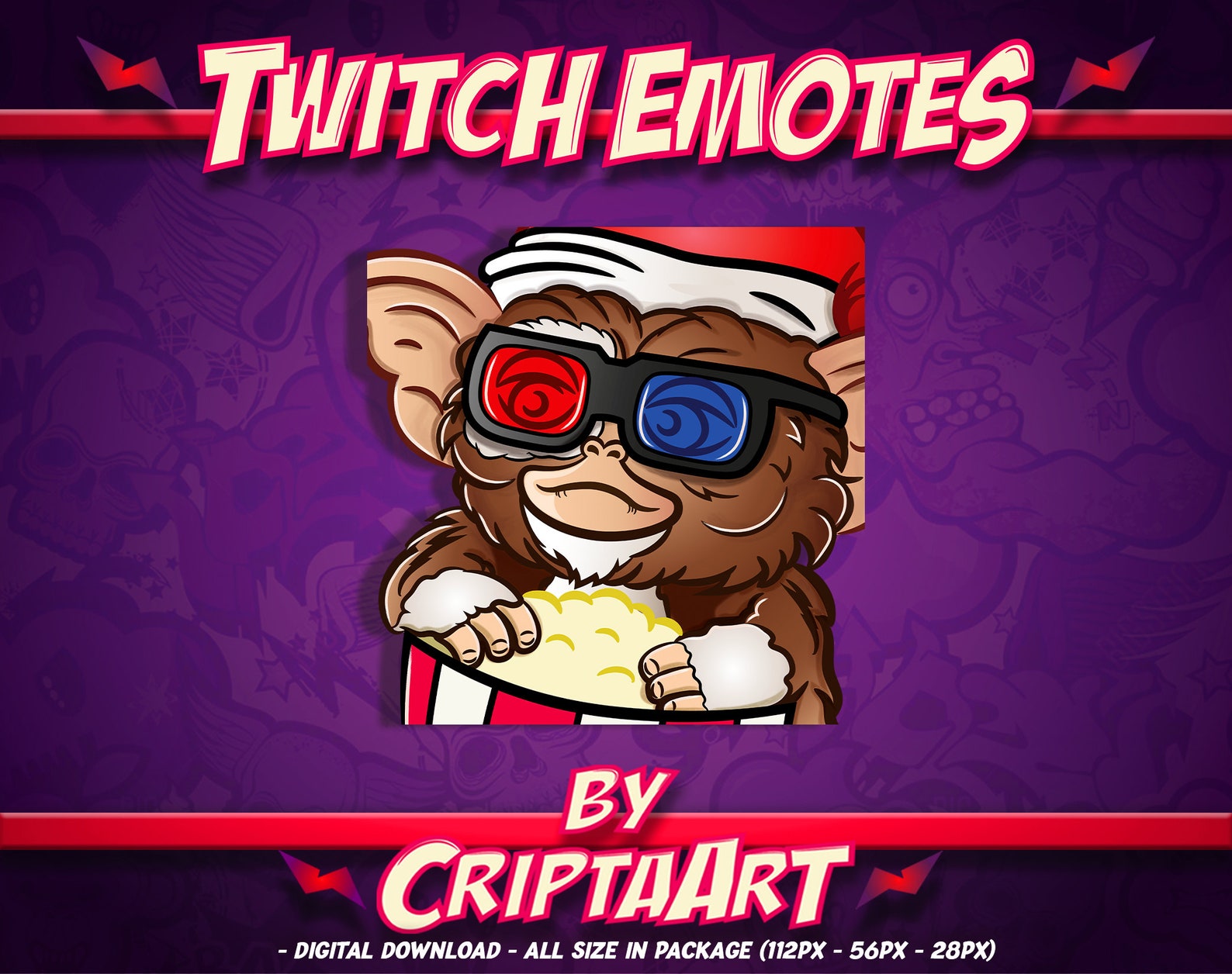 Twitch Emote / Eating Pop Corn / Happy Halloween / Horror - Etsy