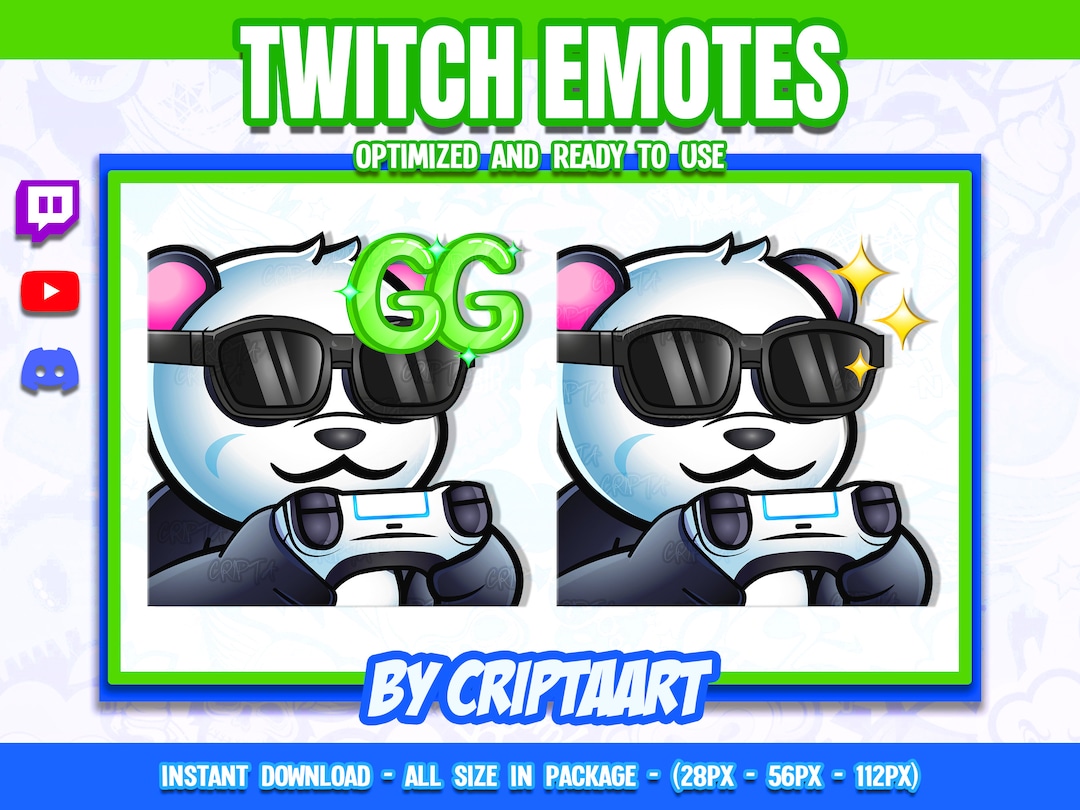 Chibi Panda GG Emote for Twitch, Youtube, Discord, Kick - Etsy