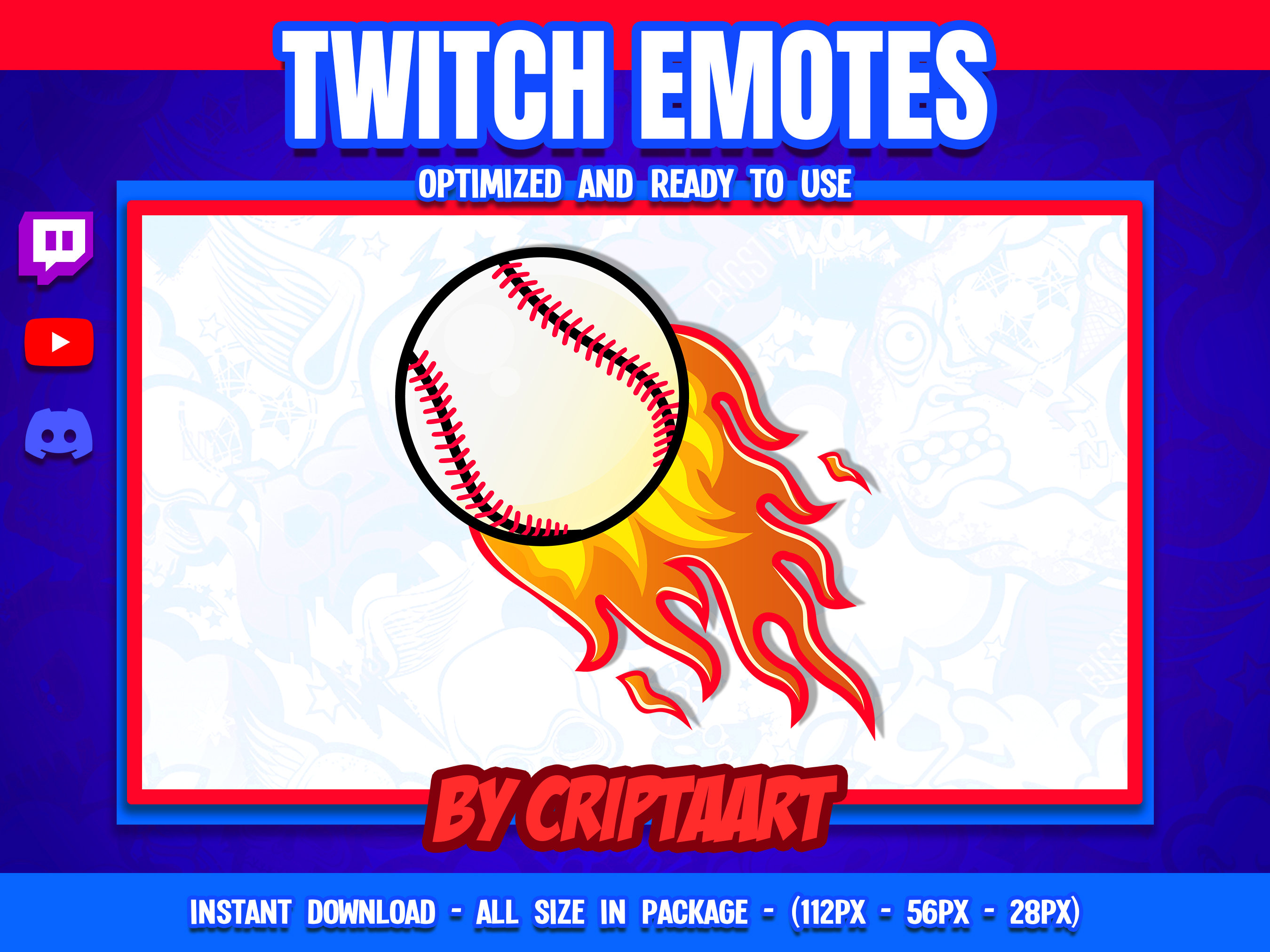 Baseball Twitch Emote, Ball Sub Emoji, Home Run, Sporting / Stream ...