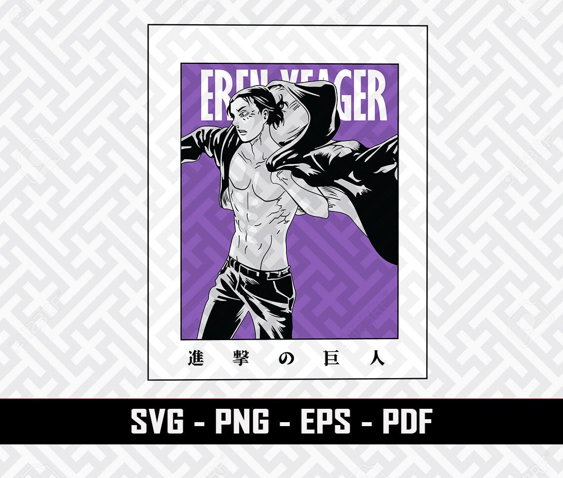 Eren Yeager Attack on Titan svg png pdf eps | Etsy