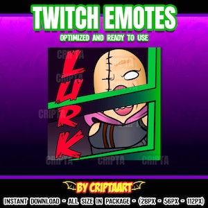Zombie Monster Lurk Twitch Emote, Fear, Channel Points, Stream Graphics ...