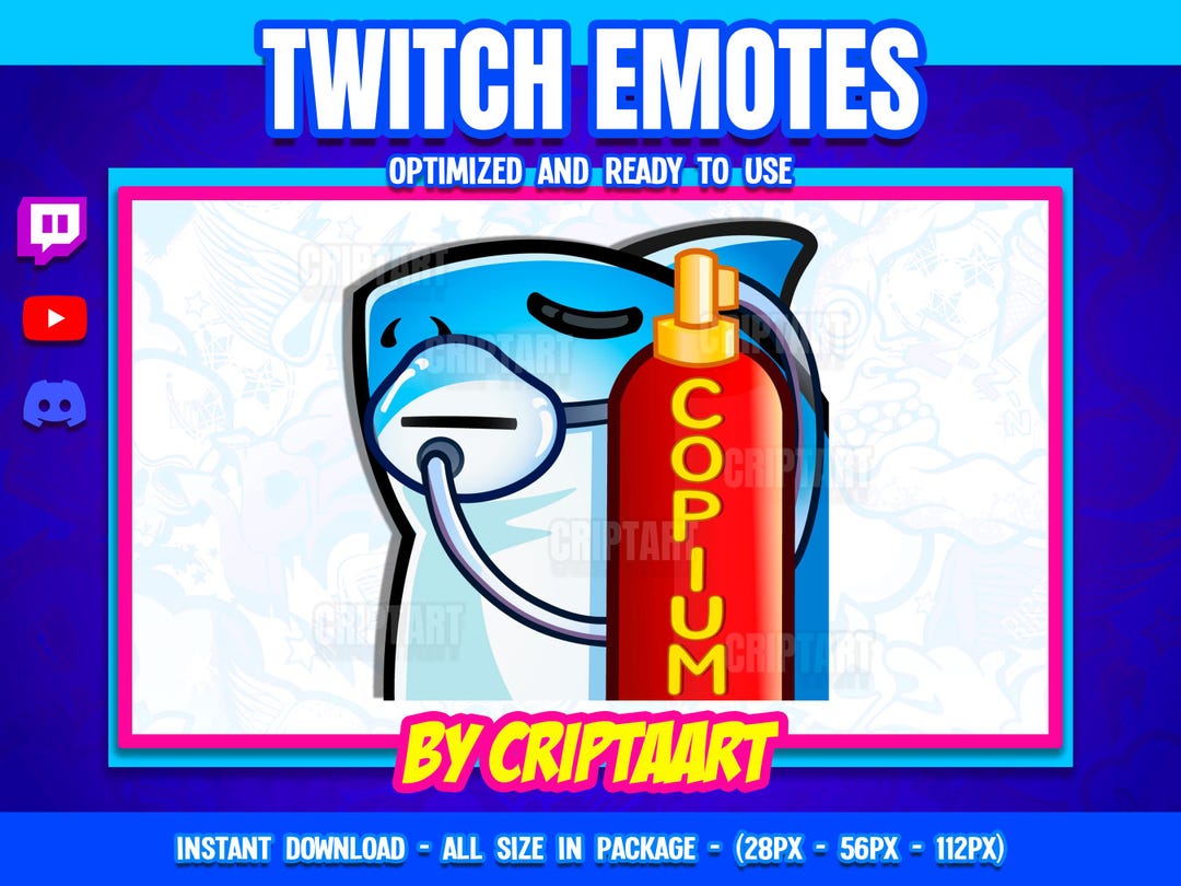 Chibi Copium Shark Emote - Etsy