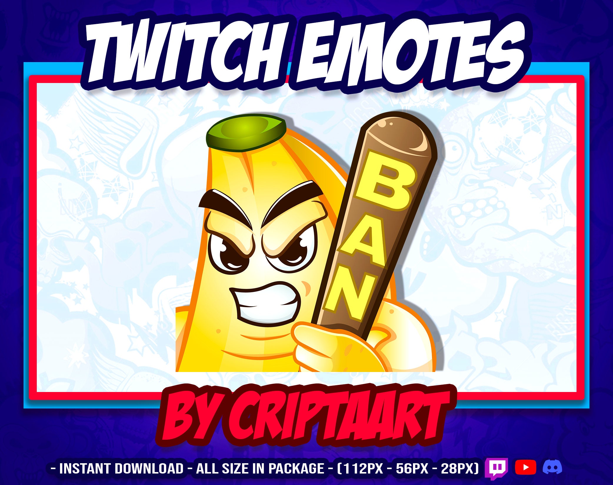 Twitch Emote Banana Emote Ban Emote Rage Food Fruit - Etsy España