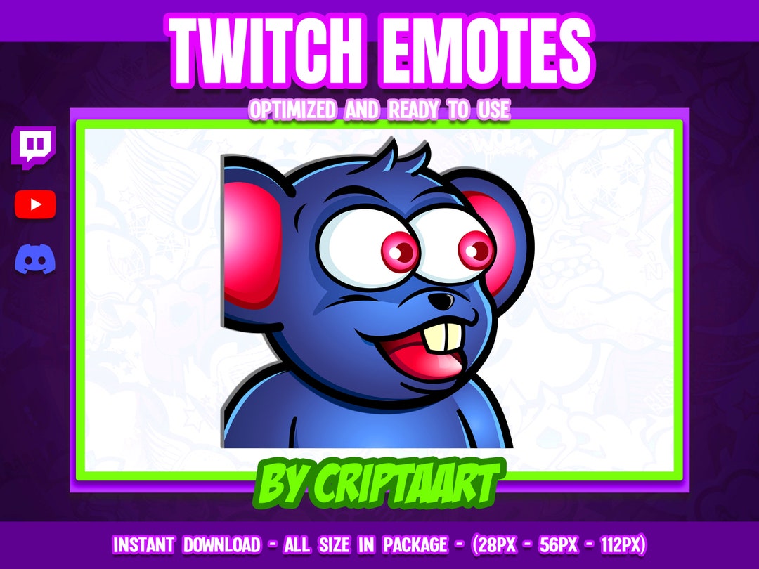 Rat Pog Twitch Emote, Meme Sub Emoji, Kawaii Mouse, Icons for Stream ...