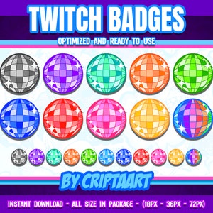 Disco Ball Twitch Badges, Disco Jam Bit Badges, Retro Music, Party ...
