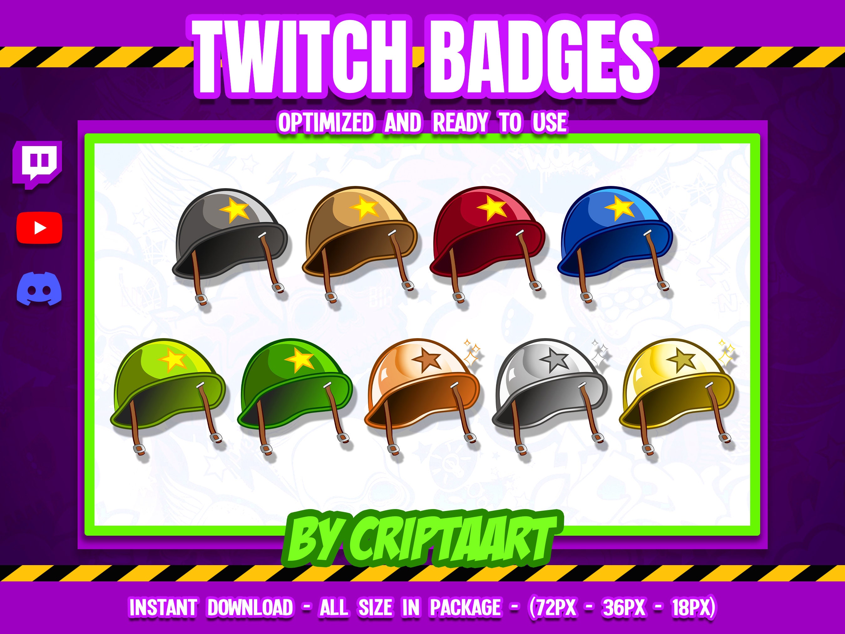Twitch Badges | Soldier Helmet | Bit Badges | Army | Shooter Video Game ...