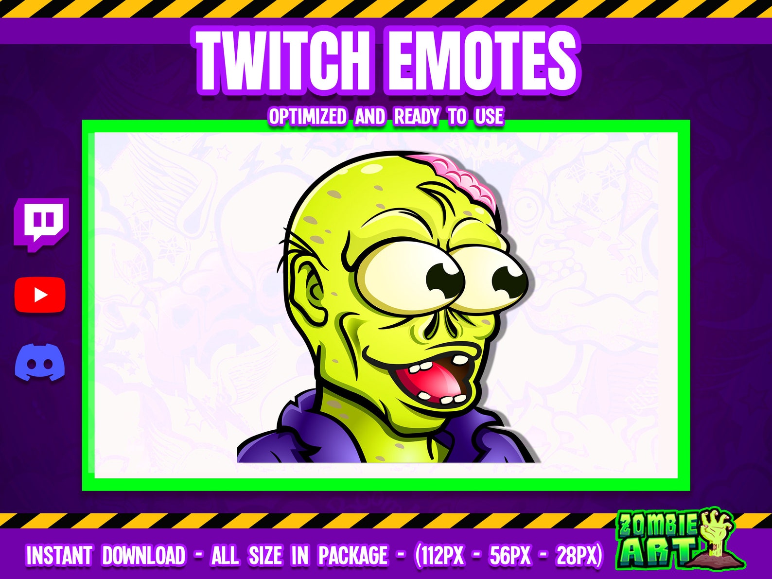 Zombie Pog Twitch Emote, Meme Pog Sub Emoji, Halloween, Horror Stream ...