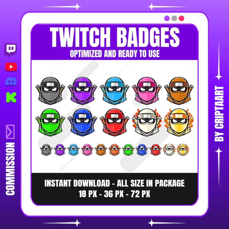 Ninja Sub Badges | Shinobi Evolution Pack for Twitch and Discord ...