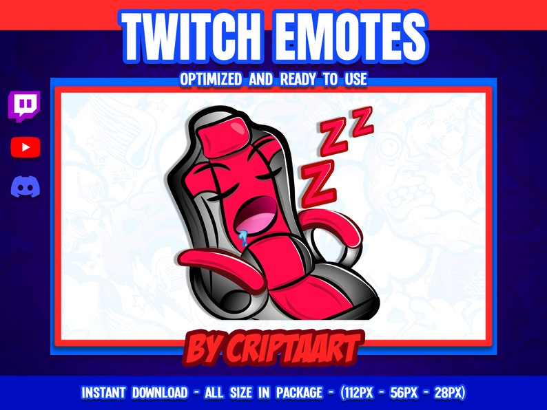 Twitch Emote / Chair Gamer / Chair Stream / Sleeping Emote - Etsy
