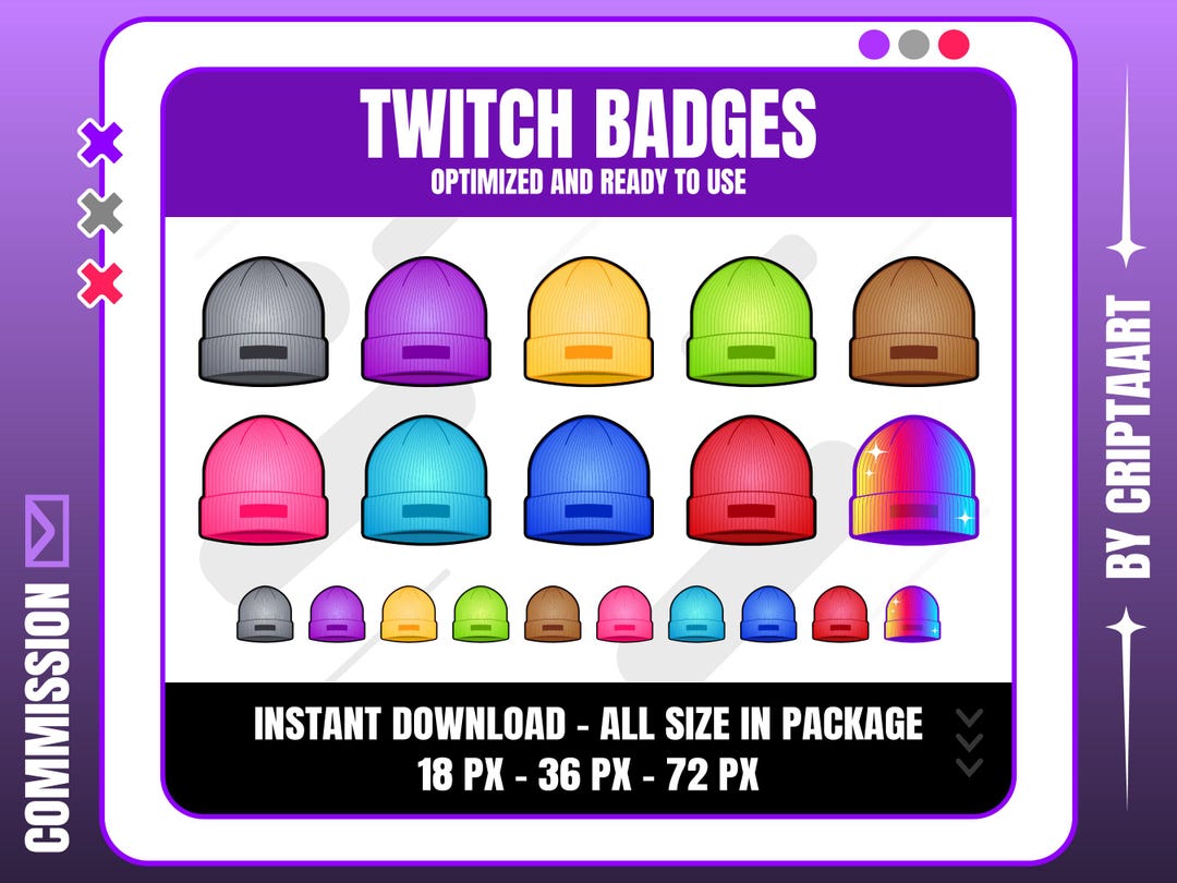 Bold Beanie Twitch Badges, Streetwear Stickers, Twitch Discord Kick ...