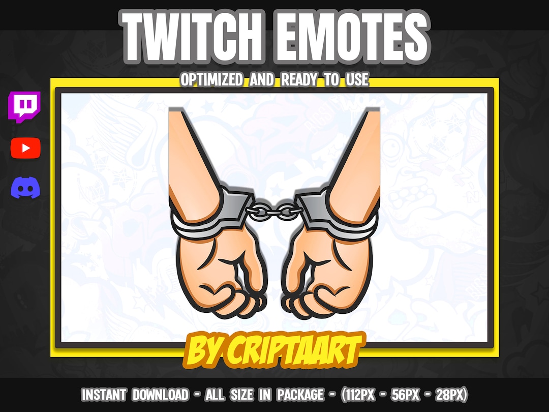 Prison Twitch Emote, Handcuffs Emoji, Jail, Mod, Police, Icons for Stream, Discord, Kick ...