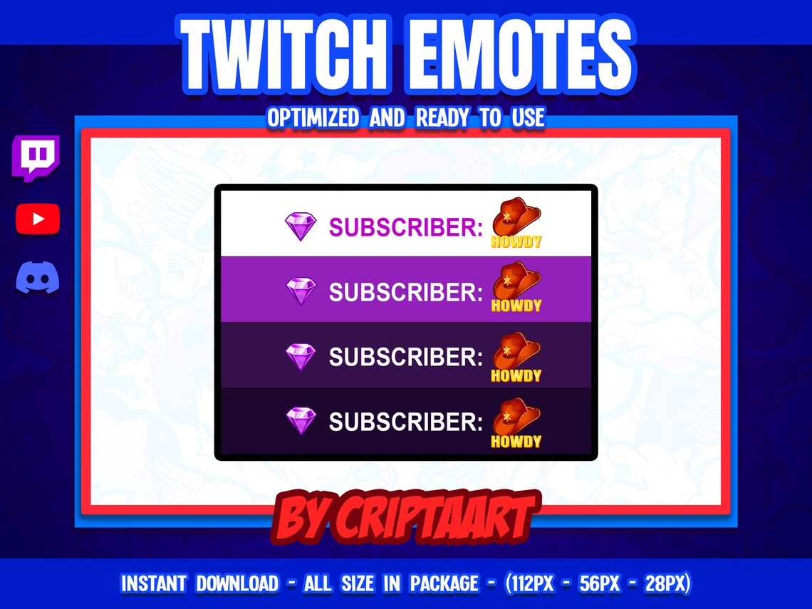 Howdy Twitch Emote, Cowboy Hat Emoji, Channel Points - Stream, Discord ...