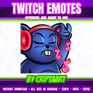 Mouse Disco Jam Twitch Emote, Rat Music Emoji, Metalhead, Channel ...