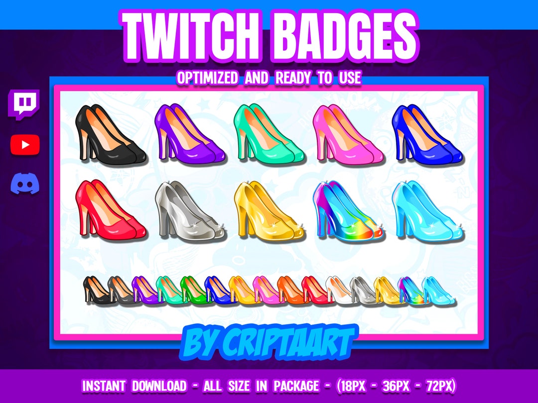 Heels Twitch Badges, Women Shoes Bit Badgesm, Streamer Girls, Footwear ...