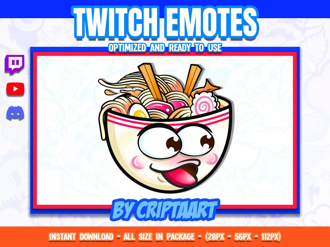 Pog Ramen Emote – Surprised Gamer Anime Food Custom for Twitch, Youtube ...