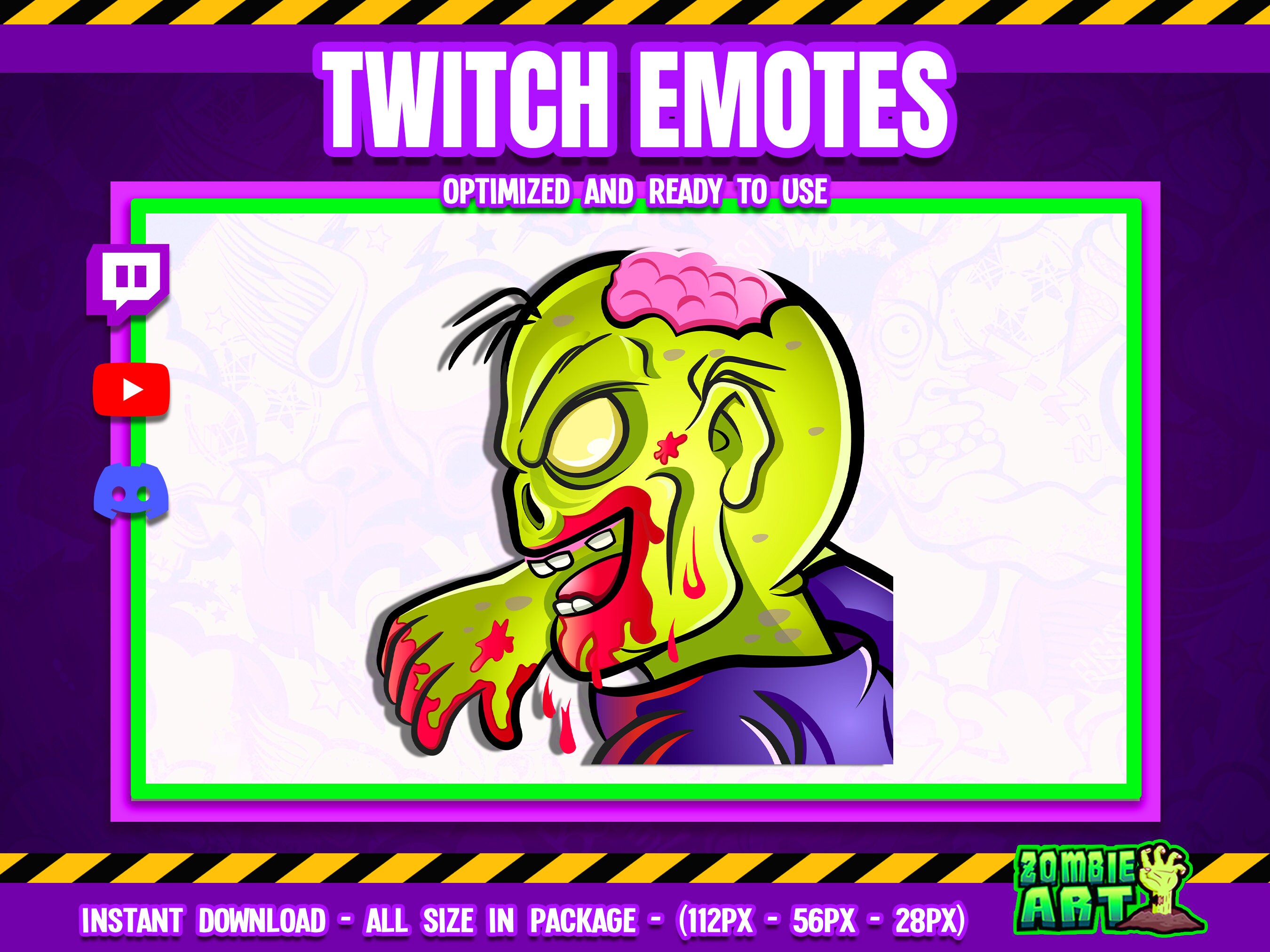 Twitch Emote, Evil Zombie, Eating, Bloody Emoji, Halloween Monsters ...
