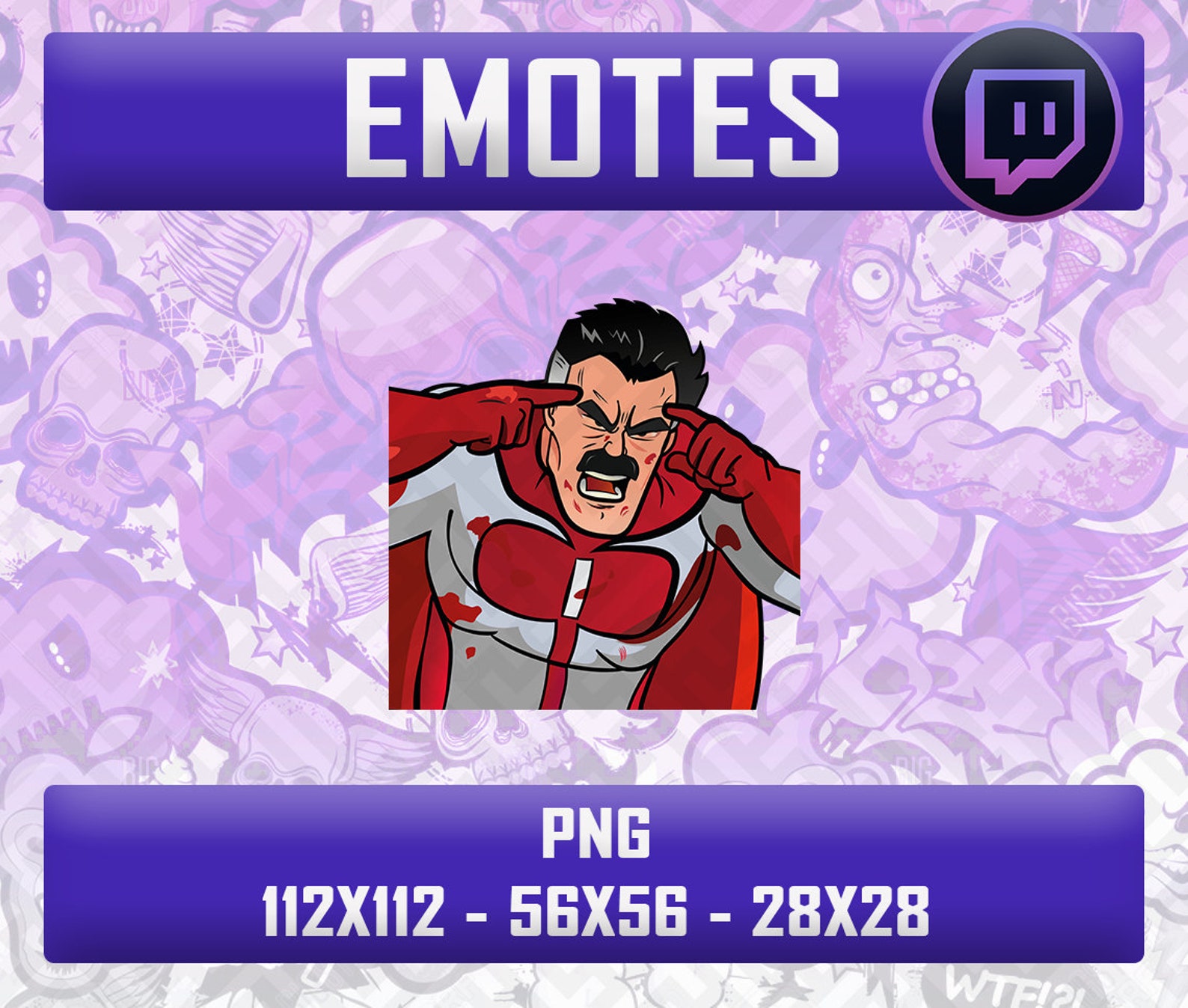 Emotes / Twitch / Discord / Omni-Man / Invincible / Fan Art / | Etsy