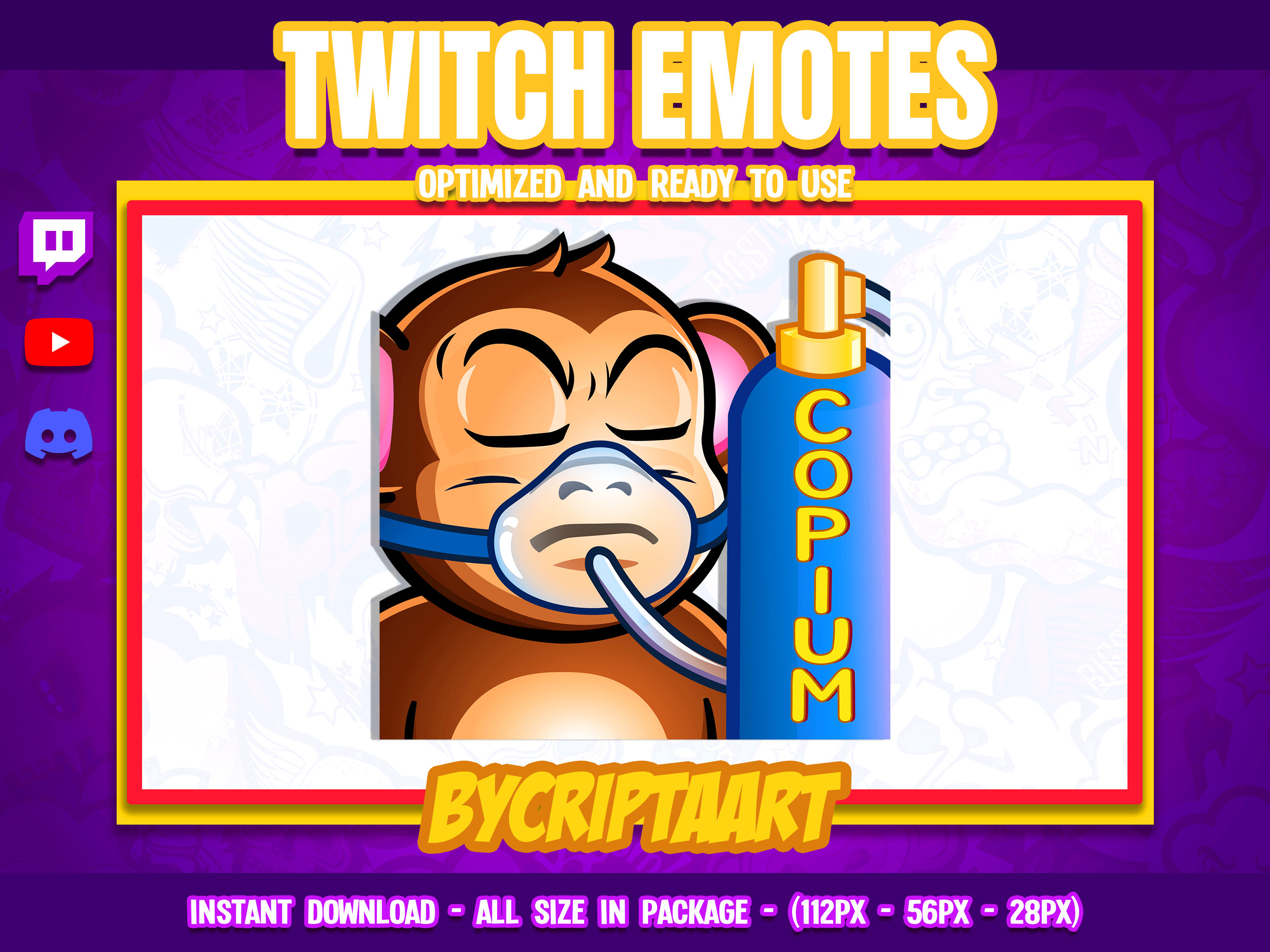 Monkey Copium Twitch Emote, Meme Sub Emoji, Funny Channel Points ...