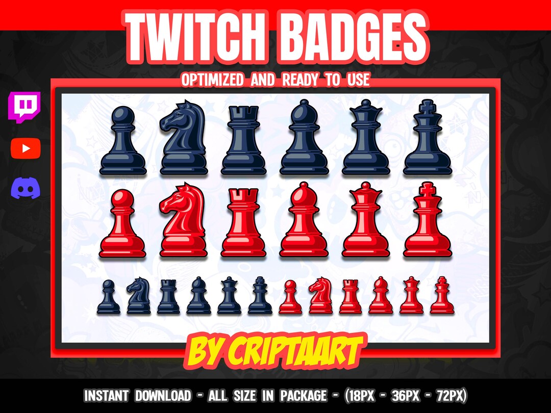 Chess Piece Sub Badges for Streamers - Strategy Twitch, Discord ...
