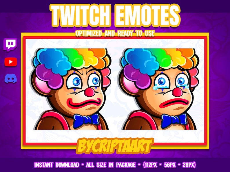 Funny Monkey Clown Twitch Emotes - Meme Channel Points - Etsy