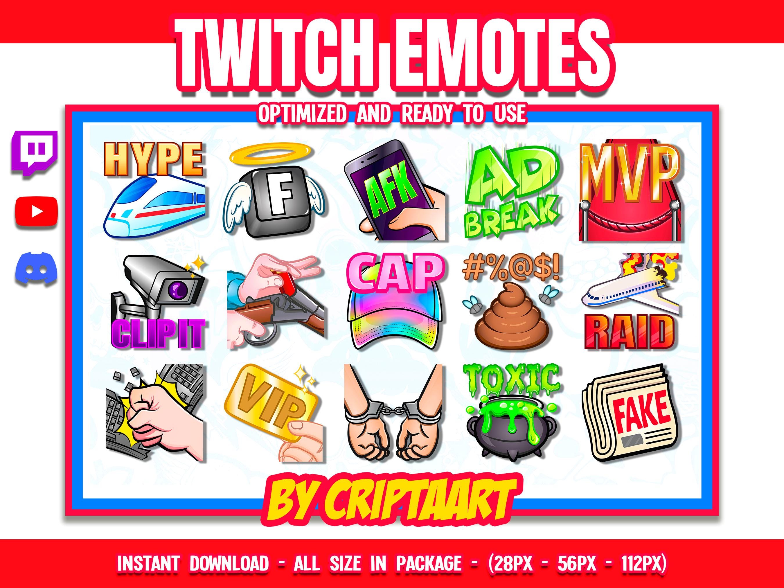 Essential Twitch Emotes Mega Pack | 15 Funny Stream Emoji Bundle for ...