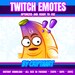 Banana Scared Twitch Emote, Sub Emoji Alert, Kawaii, Fruit, Icons for ...