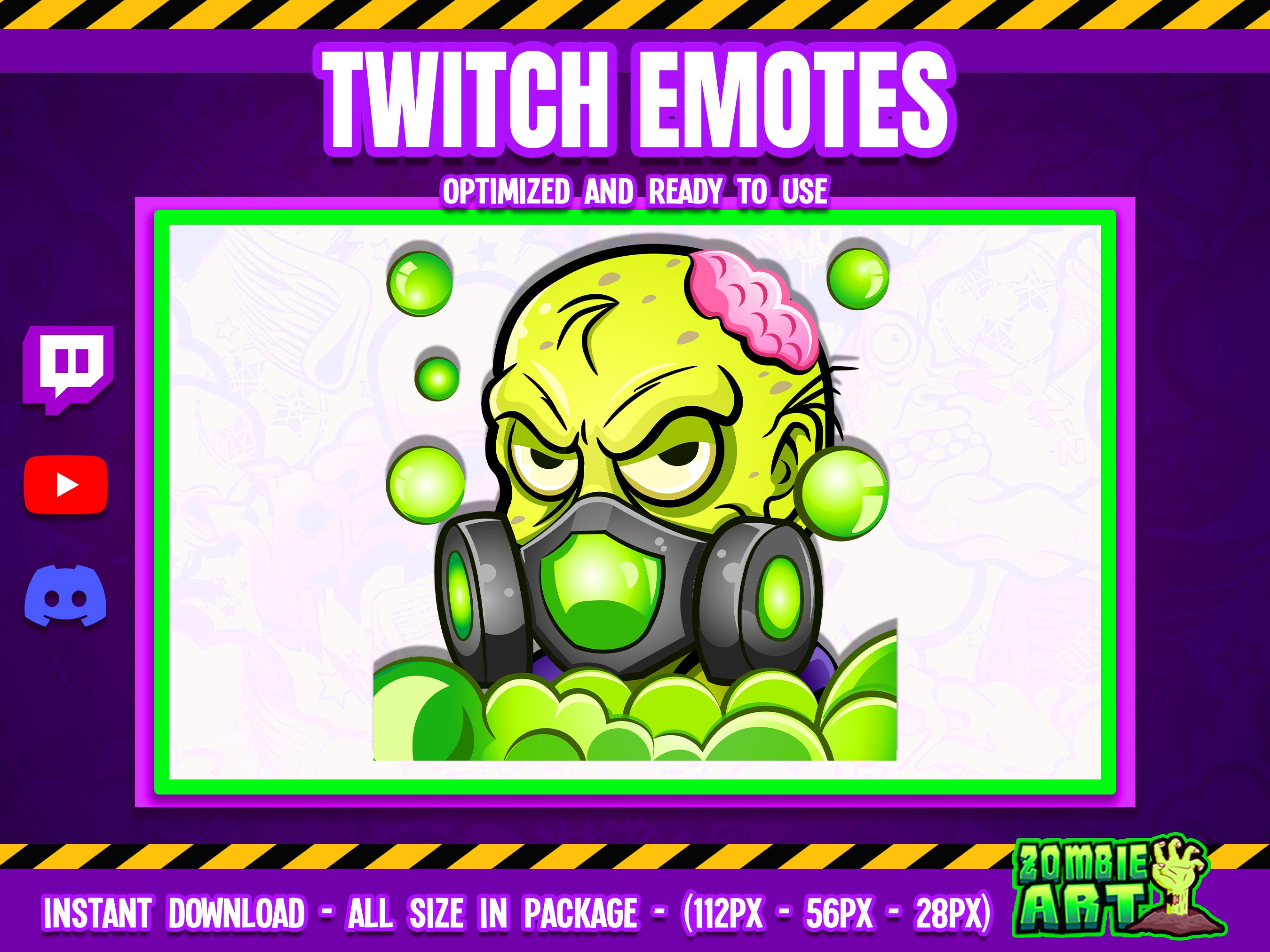 Twitch Emotes Zombie Emote Toxic Emote Horror Discord Emote Halloween ...