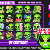 Kawaii Chibi Alien Emotes Part 3: for Twitch, Discord, Youtube ...