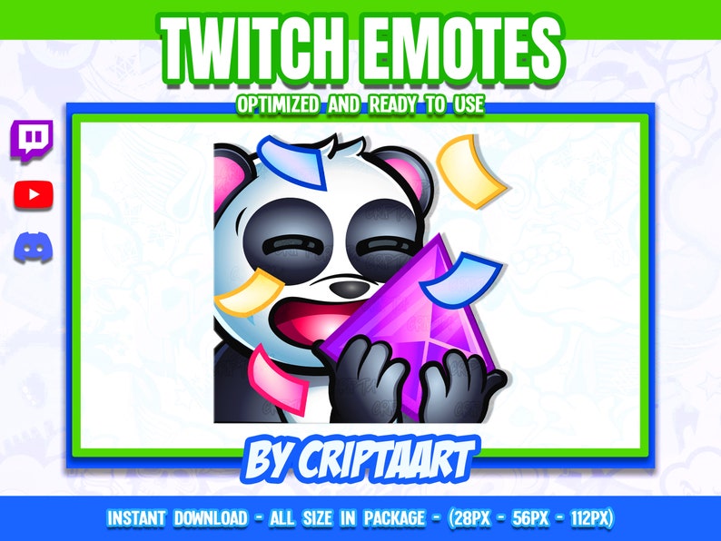 Panda Bear Bits Twitch Emote, Dono Emoji, Kawaii Food, Stream Channel ...
