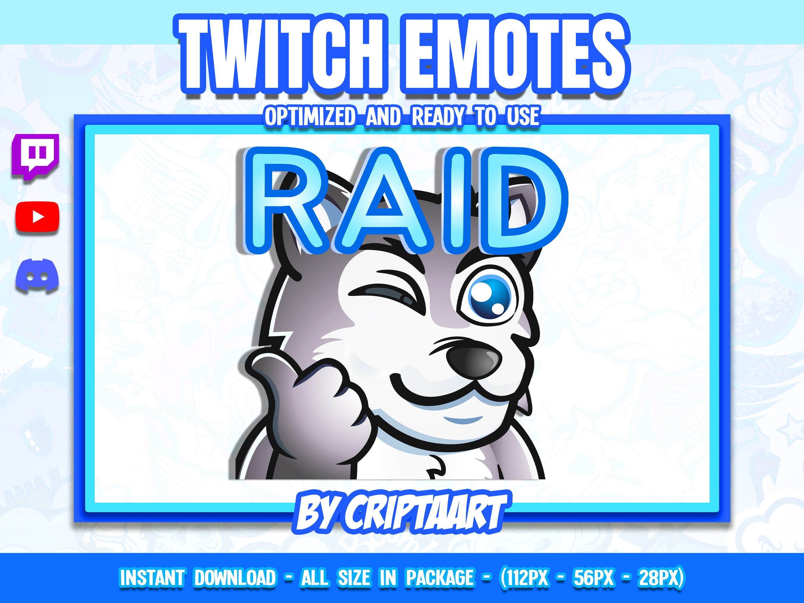 Wolf Raid Twitch Emote, Gray Dog Emoji, Kawaii, Lol, Icons for Stream ...